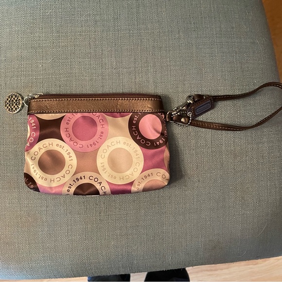 Coach | Bags | Coach Circle Satin Wristlet | Poshmark